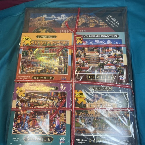 DOWDLE 4-Pack Mini Wooden Puzzles 500 pc Tombstone The Alamo Santa ...