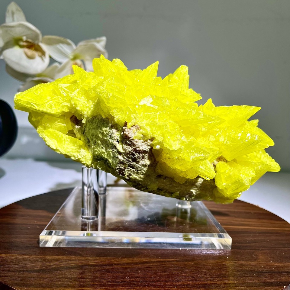 7.72LB Rare yellow sulfur crystal quartz crystal mineral specimen | eBay