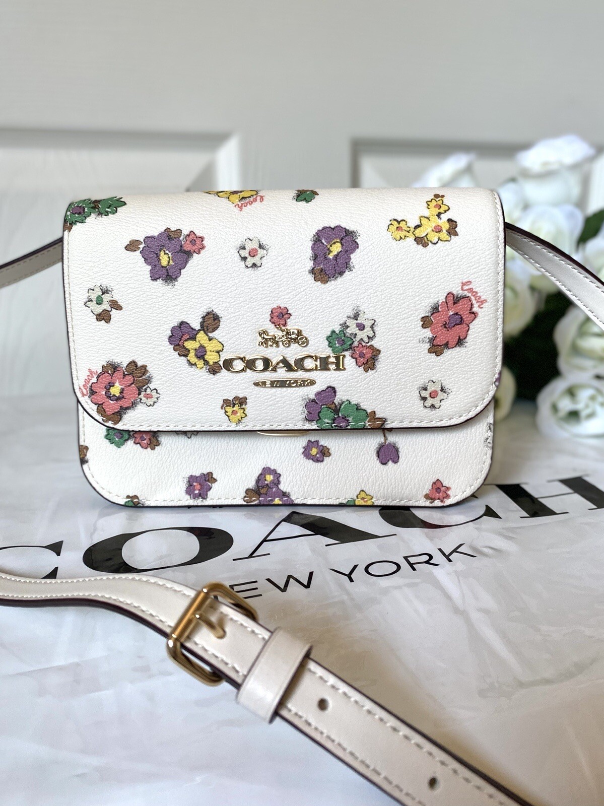 NWT Coach C9958 Mini Brynn Crossbody With Spaced Floral Field Print ...