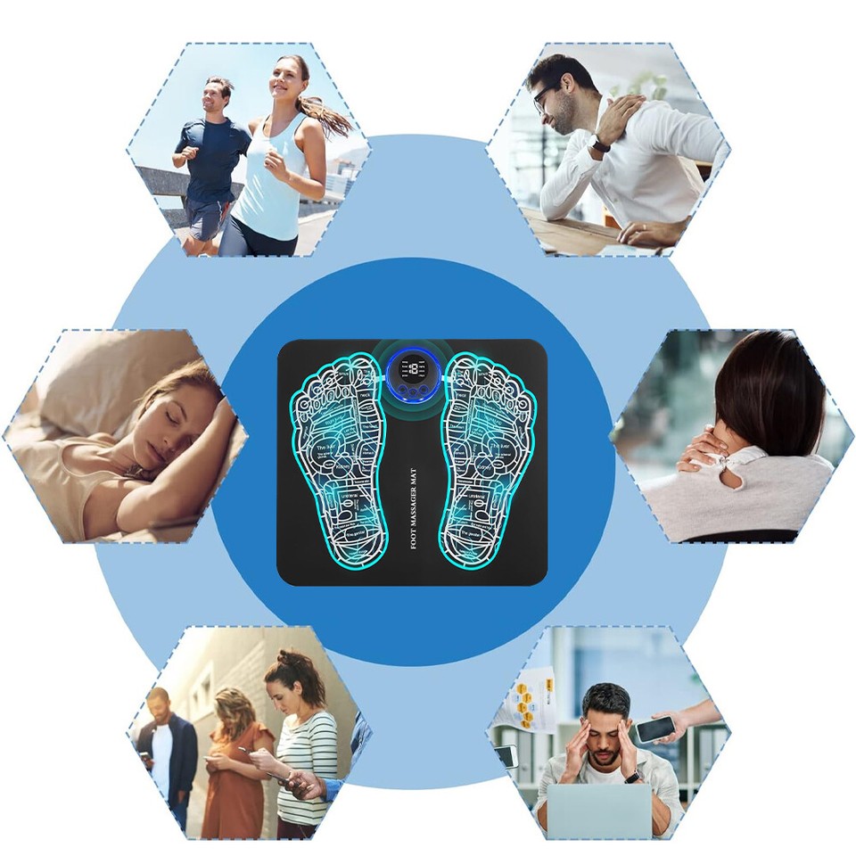 EMS Foot Massager Neuropathy Feet Mat for Circulation Pain Relief 19 ...