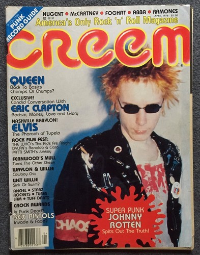 CREEM Magazine April 1978 Johnny Rotten Cover Queen Centerfold | eBay