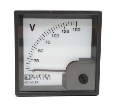 Blue Sea System 1056 Standard 72mm 12V/24V DC 0-150V AC Analog DIN Voltmeter | eBay