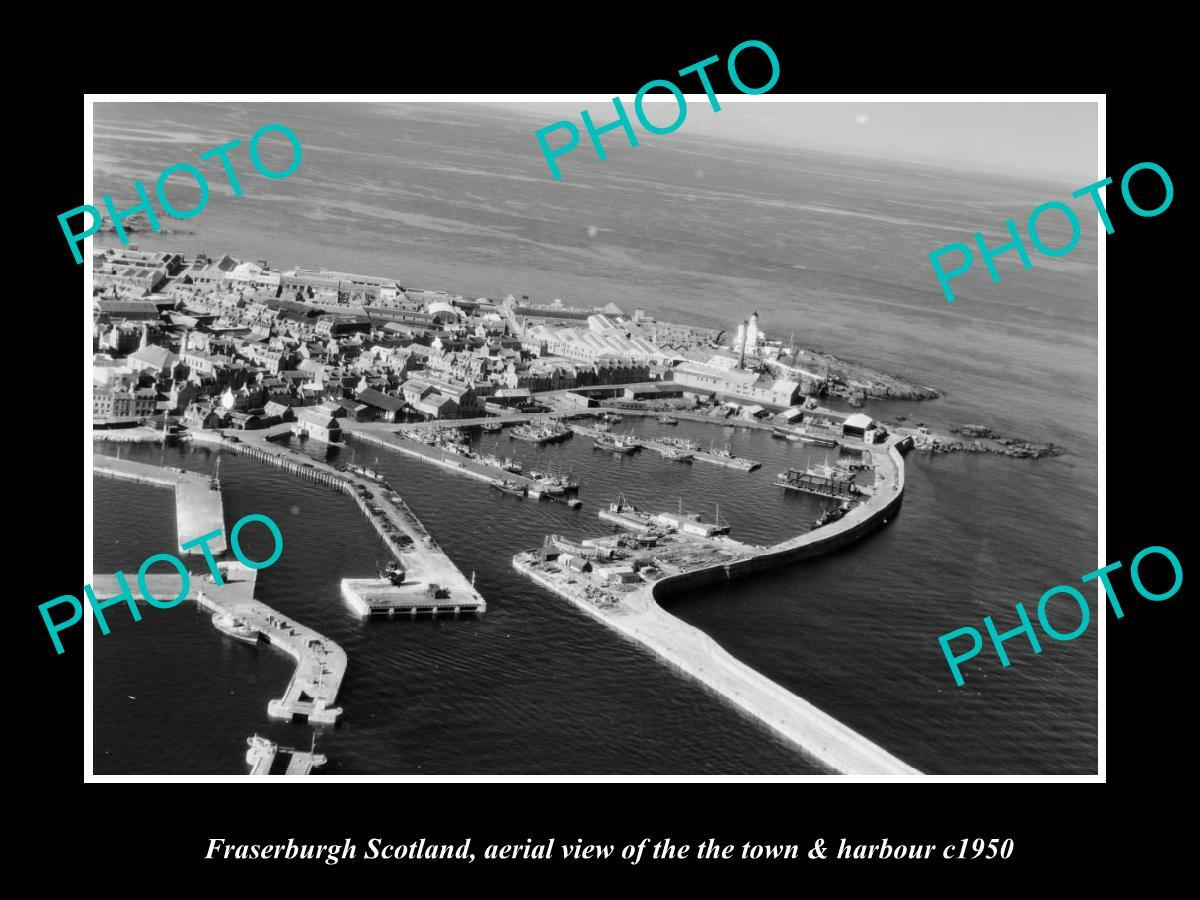 OLD 8x6 HISTORIC PHOTO OF FRASERBURGH SCOTLAND AERIAL VIEW OF THE TOWN ...