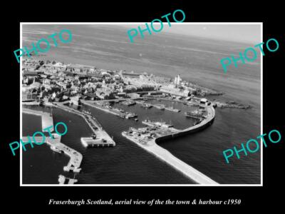 OLD 8x6 HISTORIC PHOTO OF FRASERBURGH SCOTLAND AERIAL VIEW OF THE TOWN ...