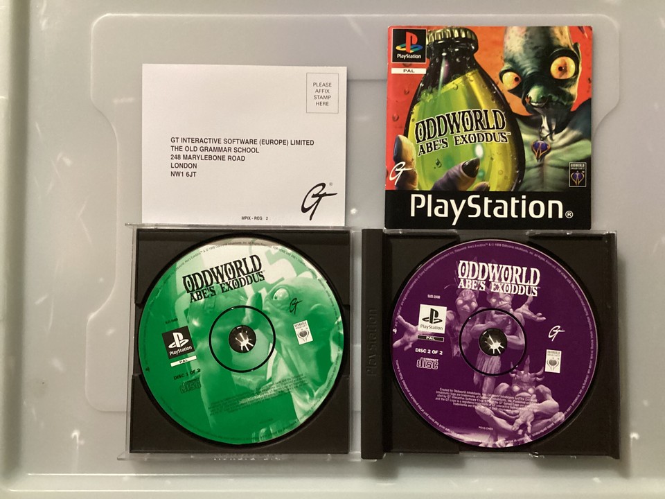 ODDWORLD ABE'S EXODDUS PICTURE DISC / BLACK LABEL COMPLETE PS2 / PS1 ...