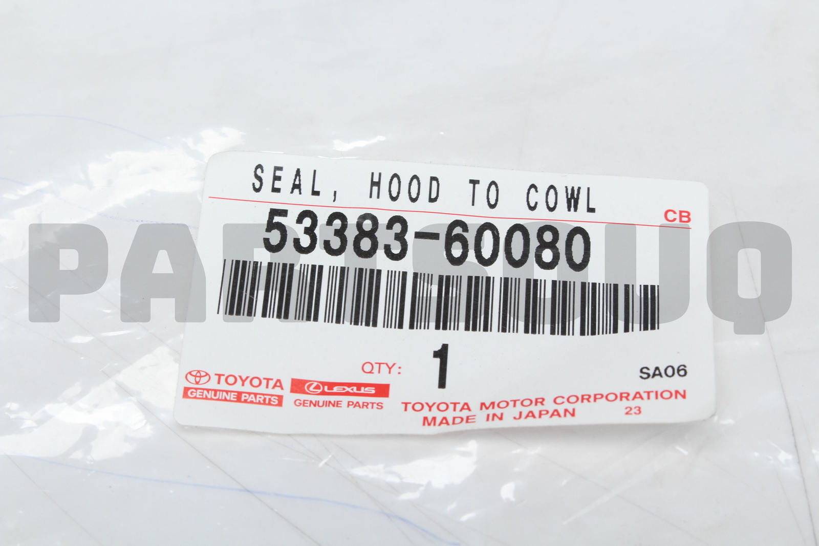 5338360080 Genuine Toyota SEAL, HOOD TO COWL TOP 53383-60080 | eBay