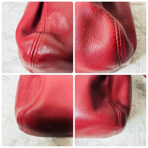 Vintage COACH 4156 Bucket Shoulder Bag – Red Leather, Drawstring & Belt ...