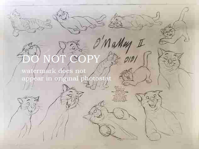 Original Disney Photostat Model Sheet - Thomas O'Malley From The ...