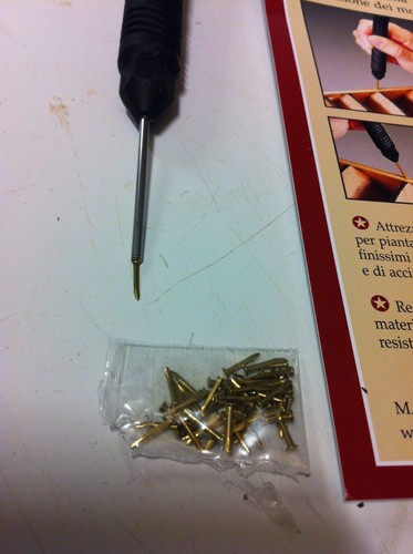 Pin Pusher With Brass Pins Nail Inserter Model Ship Boat Building Amati ...