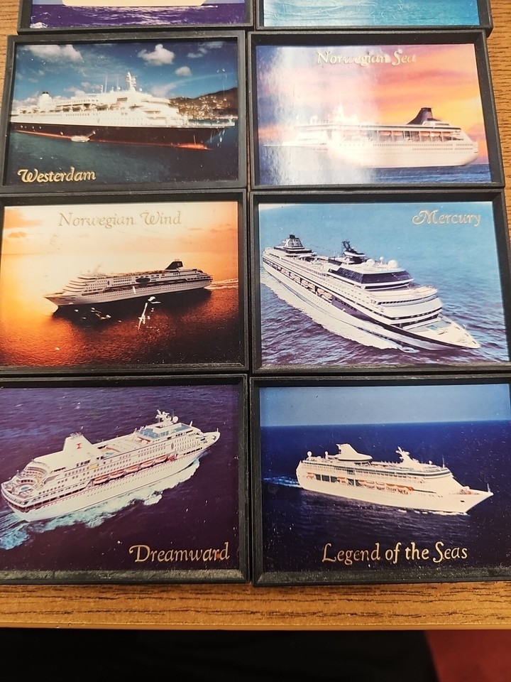 Vintage LOT OF 9 CRUISE SHIP Fridge Magnets 3.5 X 2.5 Norwegian Royal ...