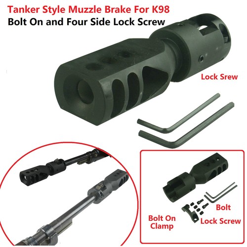 DB TAC INC Bolt on Tanker Style Muzzle Brake Triangular Baffles for K98 ...