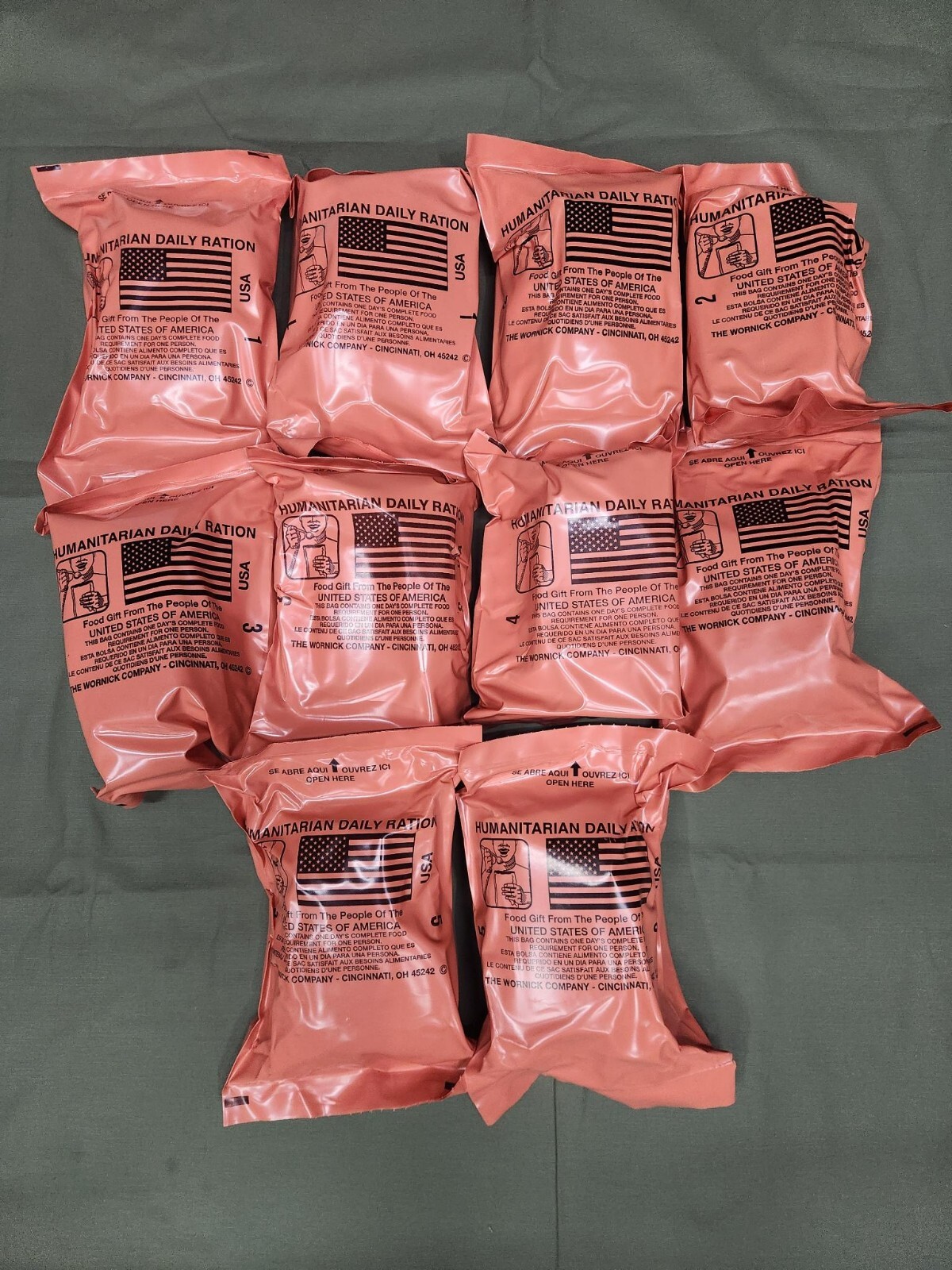 Case MRE Meals Humanitarian Daily Ration Ready To Eat 10 Day Supply for ...