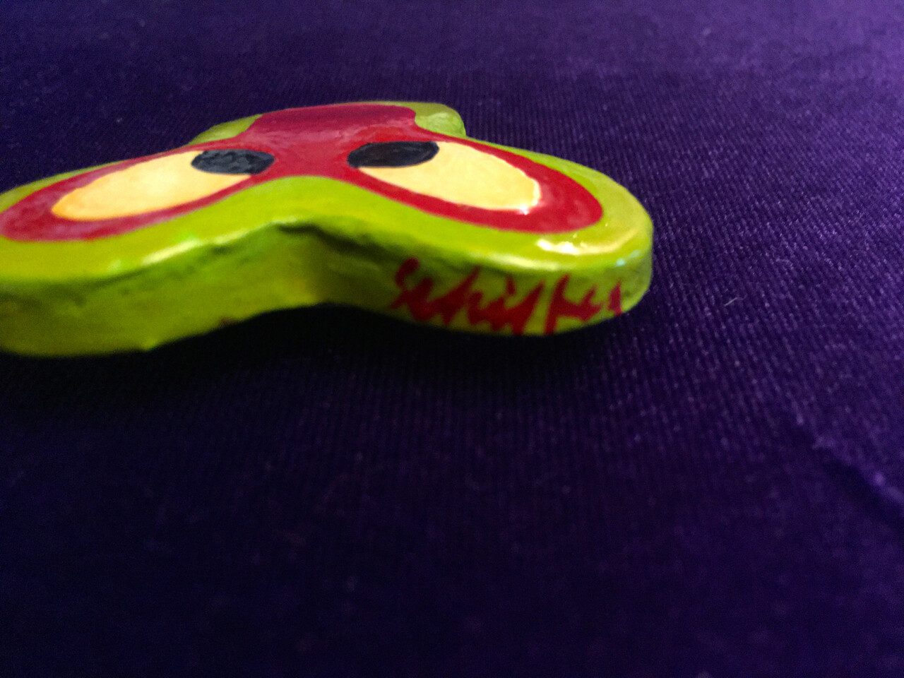 1972 ARTIST BILL SCHIFFER Hand Painted MONSTER Brooch… - Gem