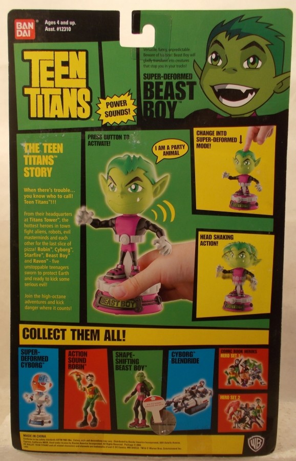 Teen Titans Go! 5" Super Deformed Beast Boy Head Shaking & Power Sounds ...