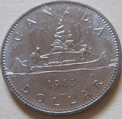 1983 Canada Canoe Nickel Dollar Coin. $1 Canadian Dollar | eBay Australia