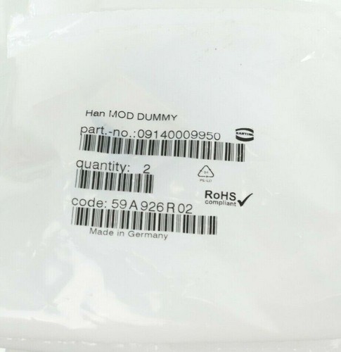 Harting Han MOD DUMMY 09140009950 (1VPE=2Stk.) | eBay