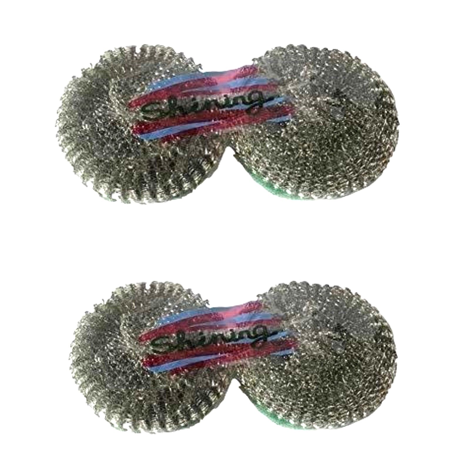 2 X 2 Pieces Shining Stainless Steel Sponges Scrubbers Heavy Duty Scrub ...