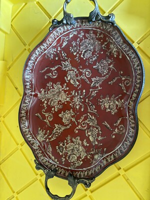 VINTAGE 18" MARK ROBERTS PORCELAIN BRONZE CENTERPIECE TRAY PLATTER | eBay