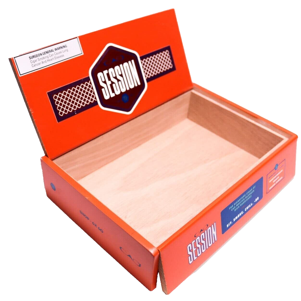 CAO Session Sit Smoke Chill Empty Wooden Cigar Box 10.5x7x2.25 | eBay UK