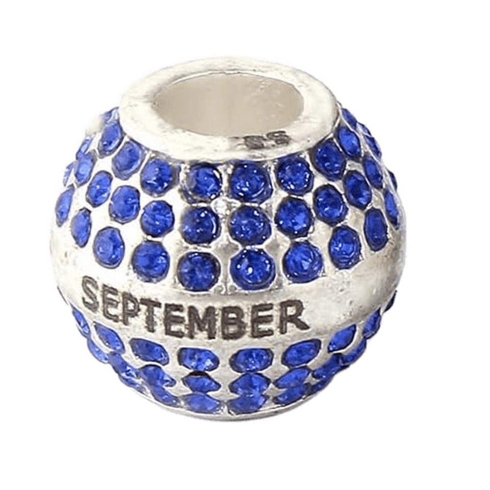 Birthstone Charms for Bracelets Spacer Bead With Month Engraved on ...
