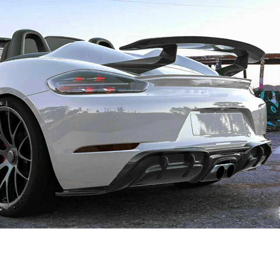 Rear Bumper Diffuser For Porsche 718 Boxster Cayman Spyder REAL Carbon ...