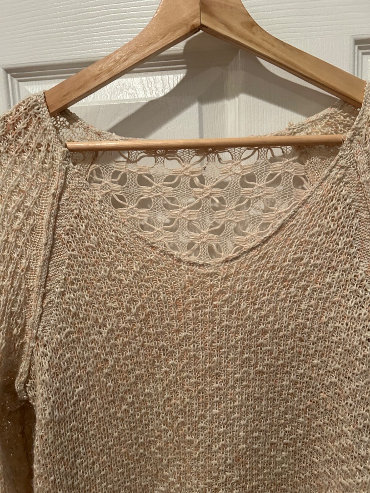 Poof Women's Top see through knit sweater size M long sleeves | eBay