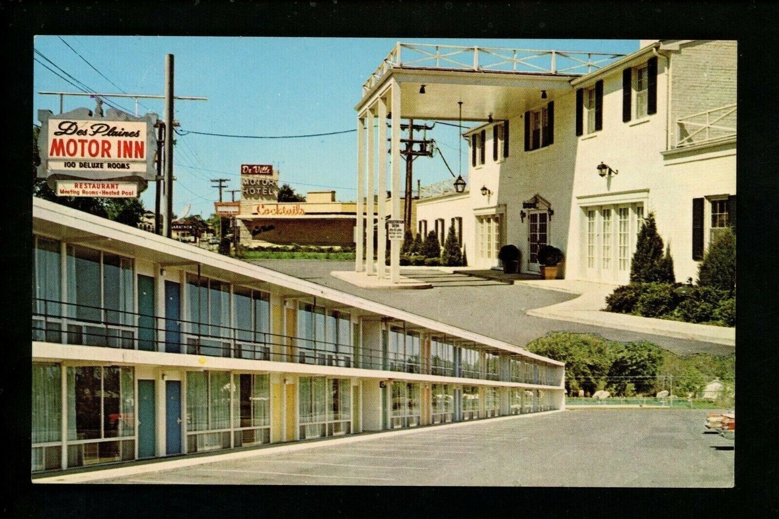 Illinois IL postcard Des Plaines Deville Motor Inns multi view | eBay