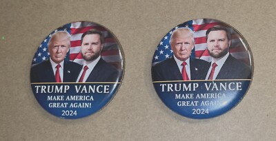 Lot of 2 Donald Trump JD Vance 2024 Political Pin Buttons Button ...