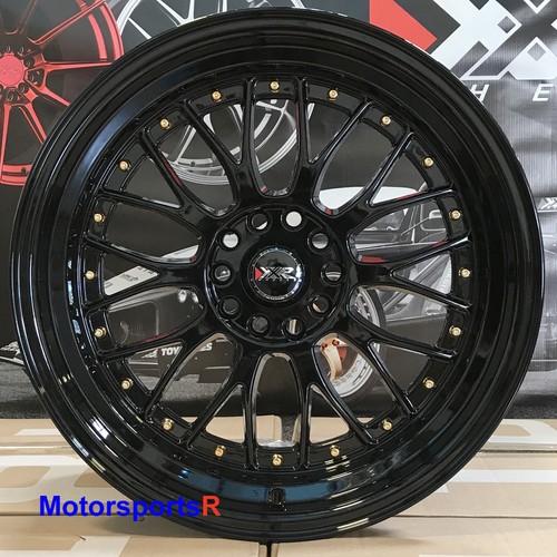 XXR 521 Black Gold Rivets 18 Rims Wheels Staggered 5x114.3 Fit 09 18 ...