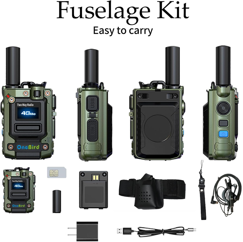 2-Pack Global Walkie Talkie with Sim Cards, Long Range 4G 1000 Mile ...