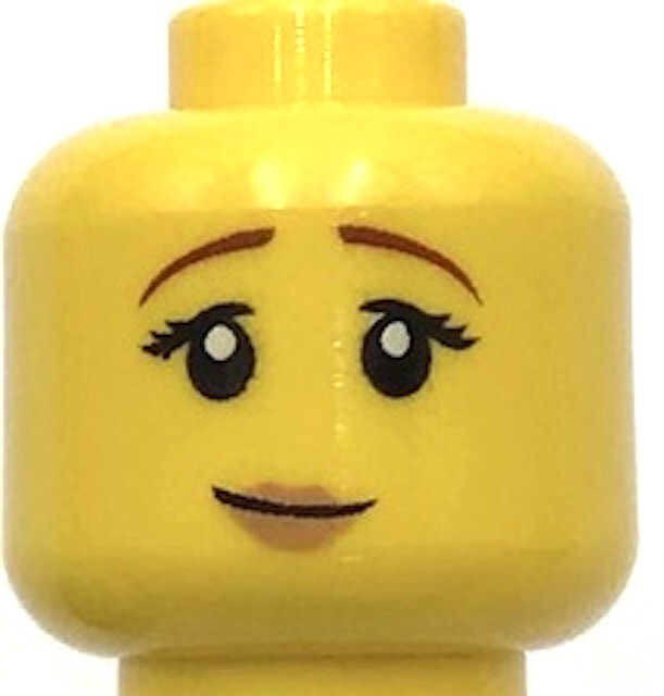 Lego New Yellow Minifigure Head Dual Sided Female Reddish Brown ...