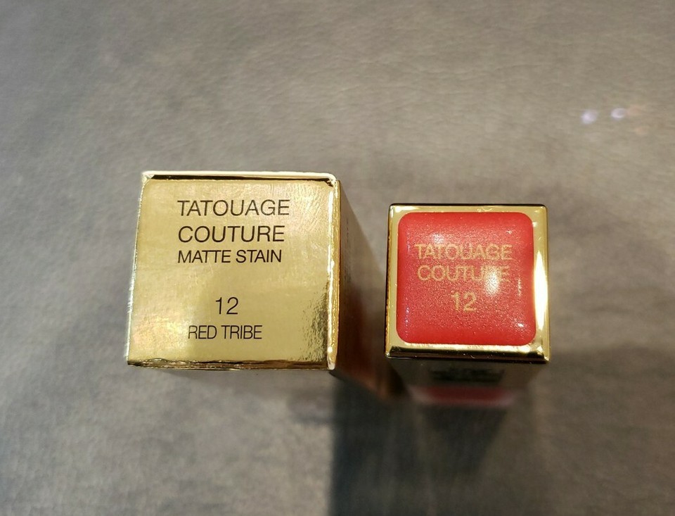 BNIB YSL Tatouage Couture Matte Lip Stain #12 Red Tribe FULL SIZE 6ml ...