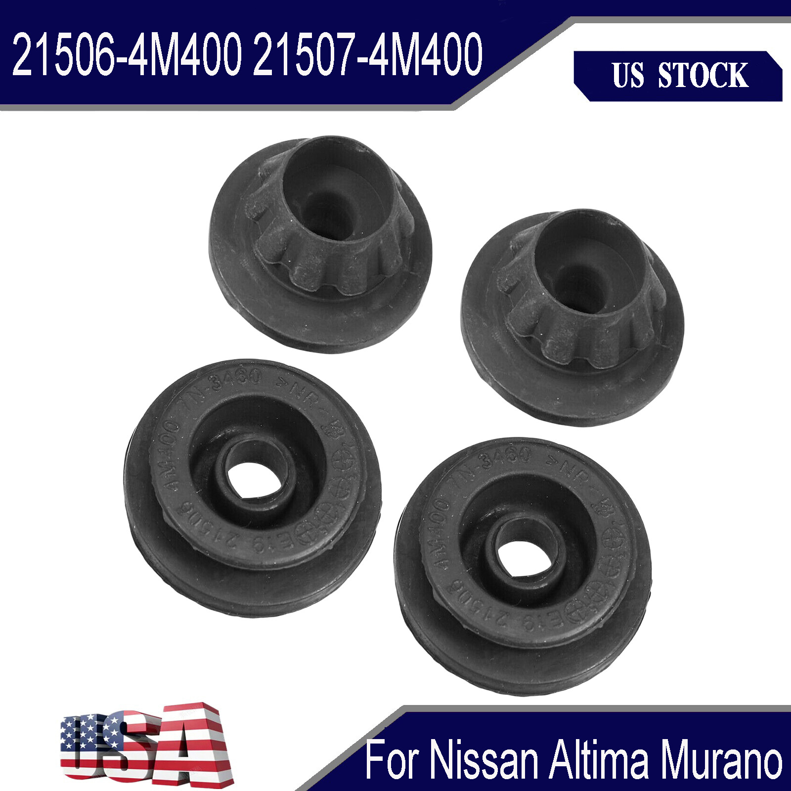 4pc Car Radiator Mount Bushing 21507-4M400 21506-4M400 For Nissan ...