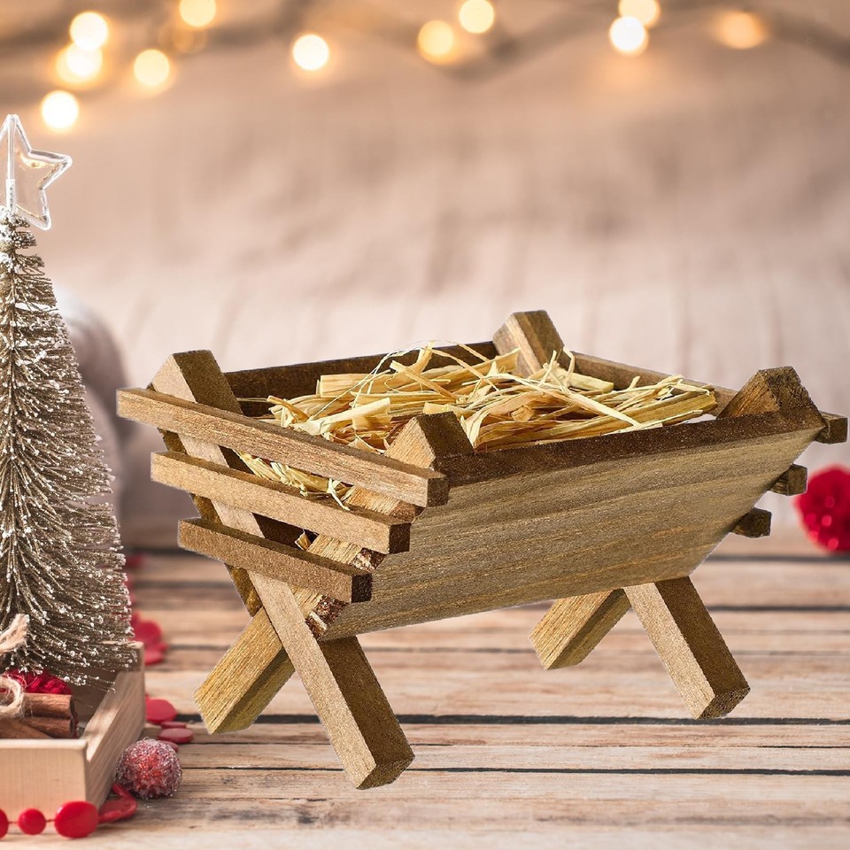 Baby Jesus Manger Ornament Mini Manger Scene for Study Room Shelf ...