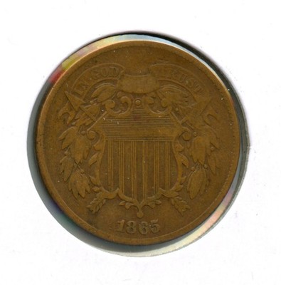 1865 U.S. Two Cent Copper Coin - Nice Details | eBay