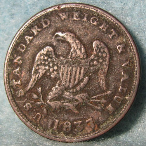1837 Half Cent Worth Of Copper Hard Times Token Better Grade Details | eBay