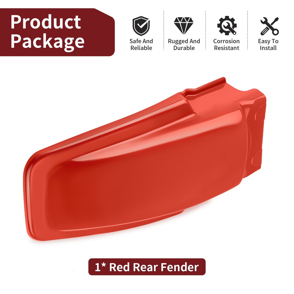 Red Rear Fender 84-02 XR200R For Honda Red 80100-KT0-671ZA 80101-KT0 ...