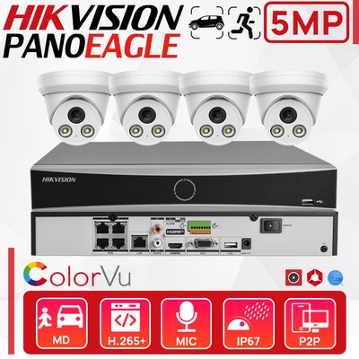 HIK 4CH ColorVu 5MP HD security IP Security Camera PoE CCTV System kit ...