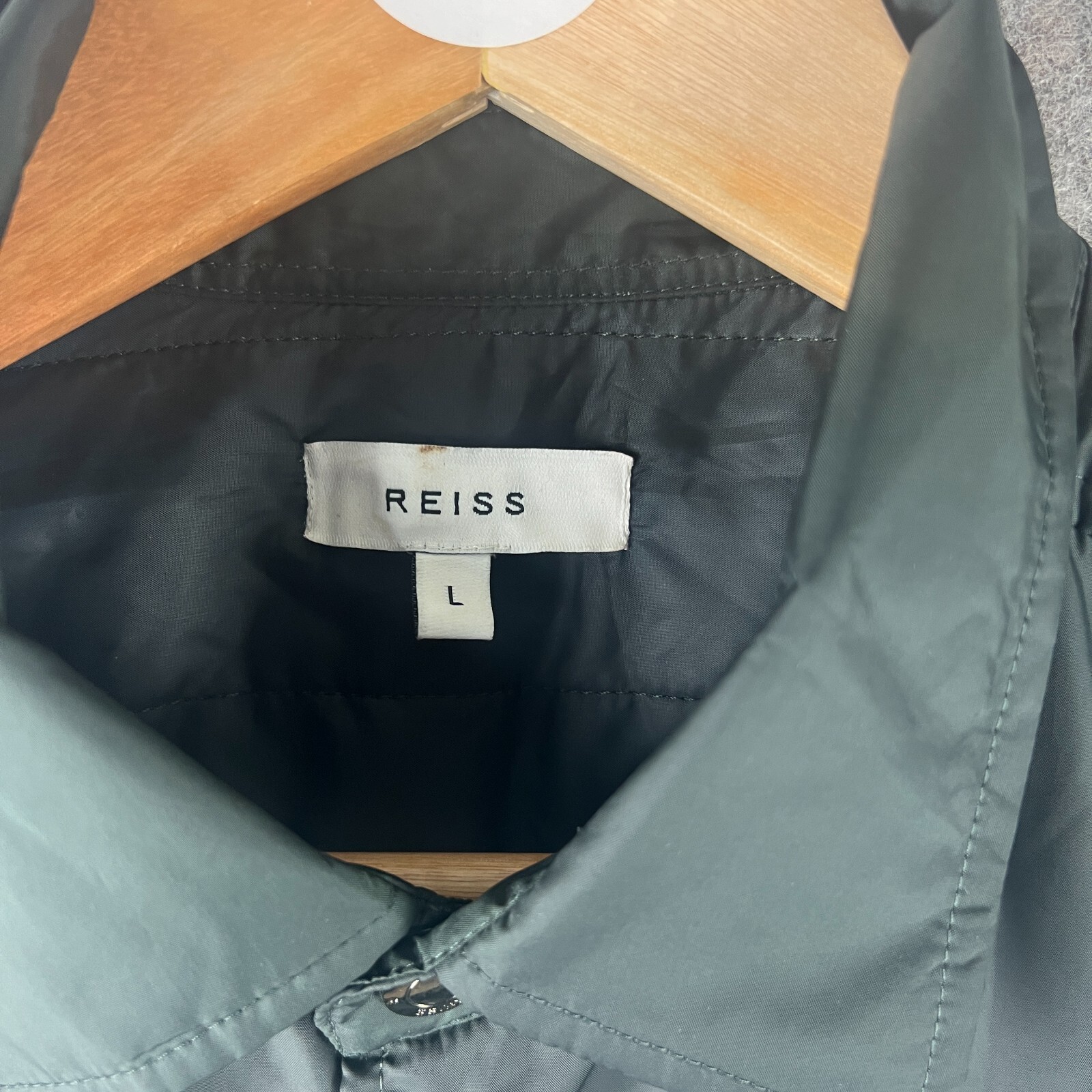 Reiss Jacket Mens Large Green Button Outdoors Pocket … - Gem