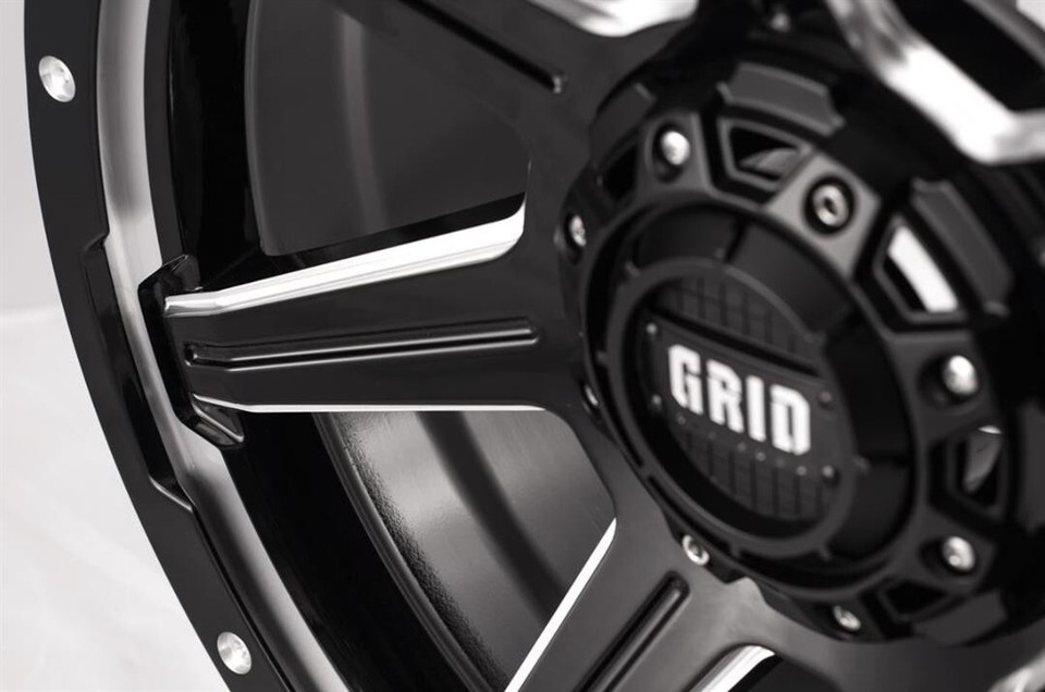 Grid Wheels 20x10 -12 5x150 110.30 GD06 Gloss Black with Milled Accents ...