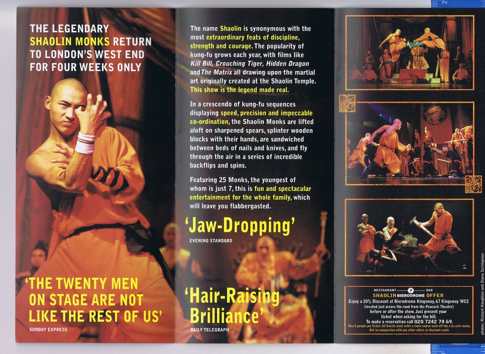 Shaolin Wheel Of Life Musical, Peacock Theatre, London, Original ...