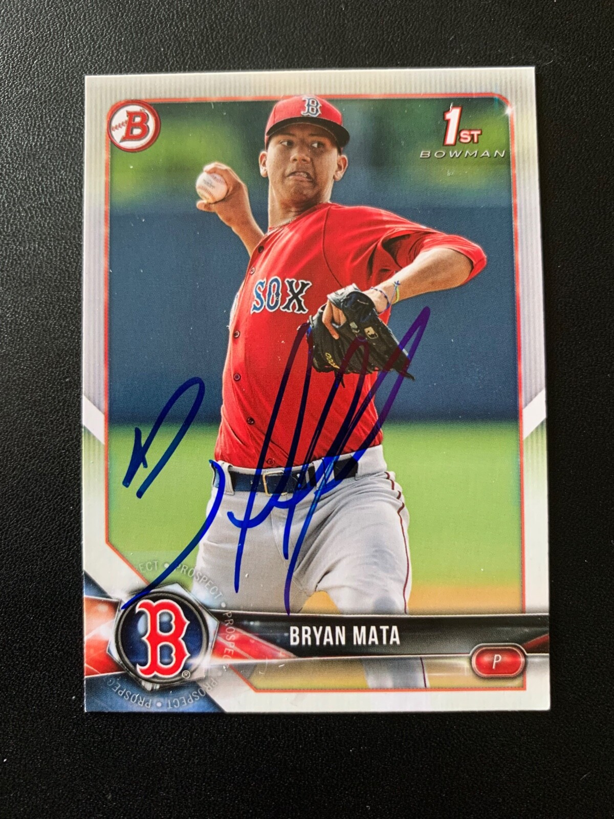 Bryan Mata Signed 2018 Bowman Card Boston Red Sox Autograph COA | eBay