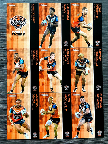 2025 NRL TRADERS COMPLETE WESTS TIGERS COMMON TRADING CARD SET OF 9 ...