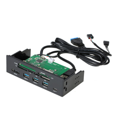 5.25" Internal Card Reader Media Dashboard PC Front Panel Type-C USB 3. ...