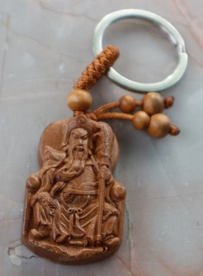 1 PC Feng Shui Wood Kuan Kong Key Chain Powerful Confident Success ...