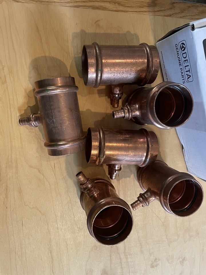 Press Copper ProPress 2x2x 1/2 Reducing Tee Fitting Viega 15538 Pex-b ...