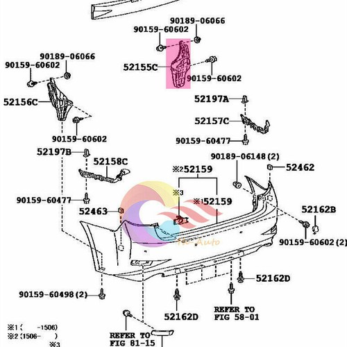 OEM 52155-33010 Rear Right Bumper Support Bracket For Lexus ES300h ...
