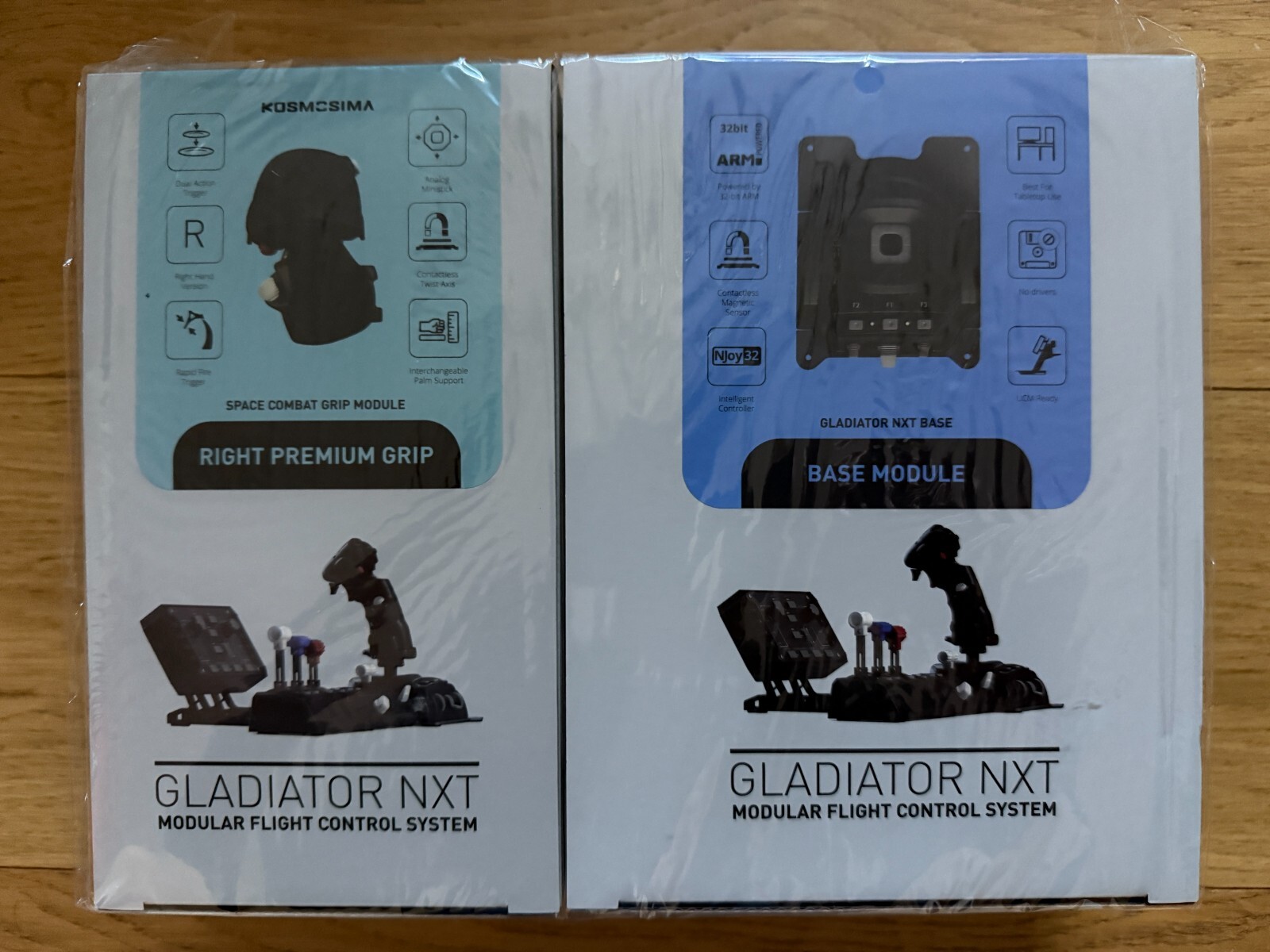 VKB Gladiator NXT BASE MODULE with RIGHT PREMIUM GRIP SPACE COMBAT GRIP ...