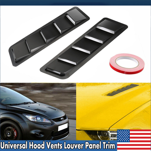 US 2x Car Hood Vent Scoop Kit Cold Air Flow Intake Louvers Cooling ...