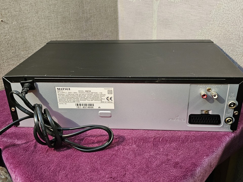 Matsui VN9730 VHS VCR Video Cassette Recorder Player Black - Tested ...